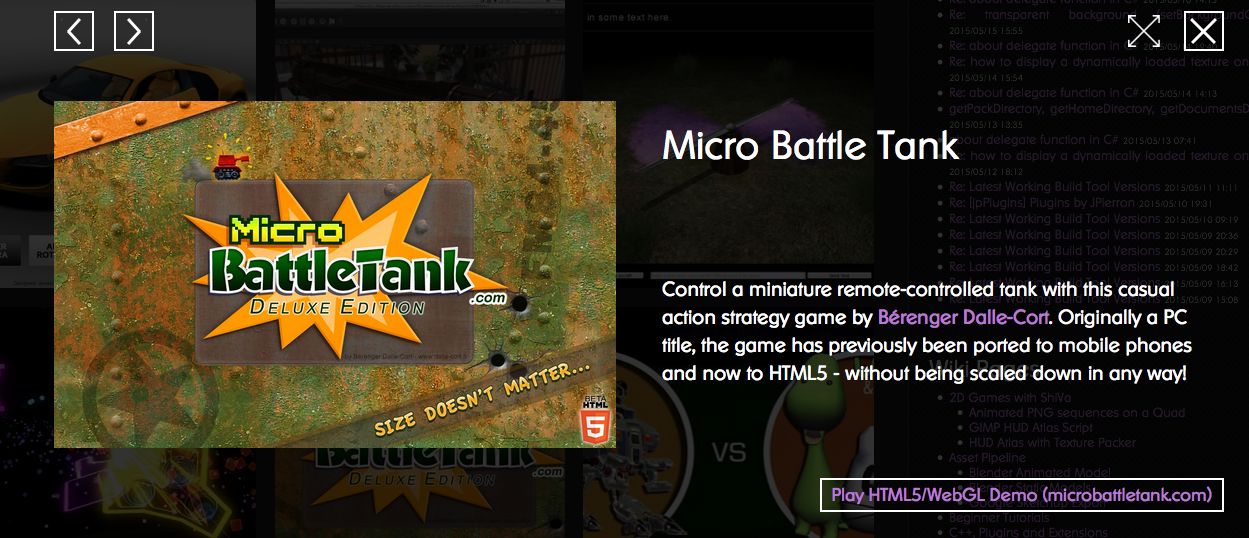 MicroBattleTank en vitrine sur le site officiel de ShiVa Engine ...